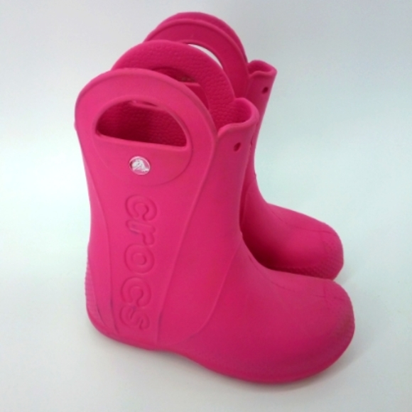 CROCS | Shoes | Crocs Pink Handle It Girls C 3 Rain Boots Kids Children ...